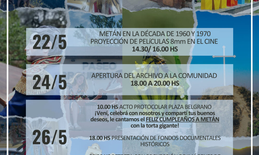 Cronograma de actividades por el día de Metán – Salta Sur